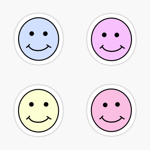 "pastel smiley face sticker pack" Sticker for Sale by wonderfulgia ...