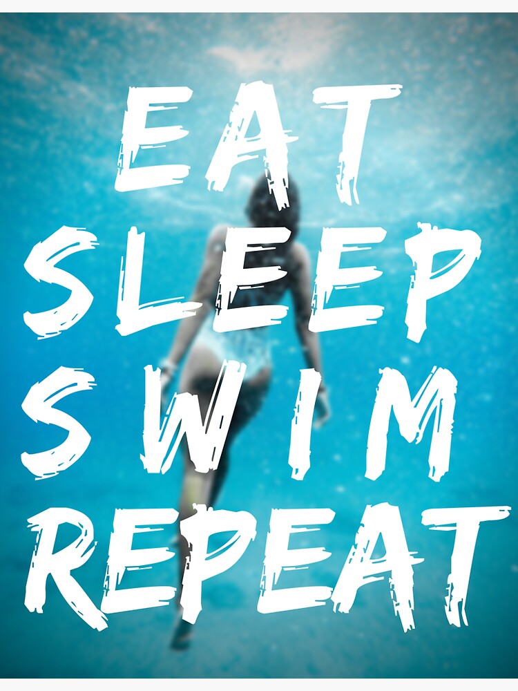 "Eat Sleep Swim Repeat Dedicated Swimmer Swim Team" Sticker by ...