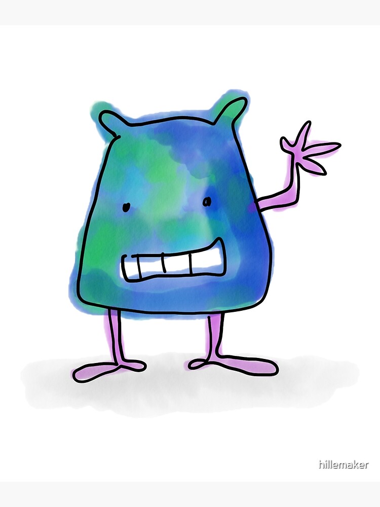 "Bluey Green Beastie" Art Print for Sale by hillemaker | Redbubble