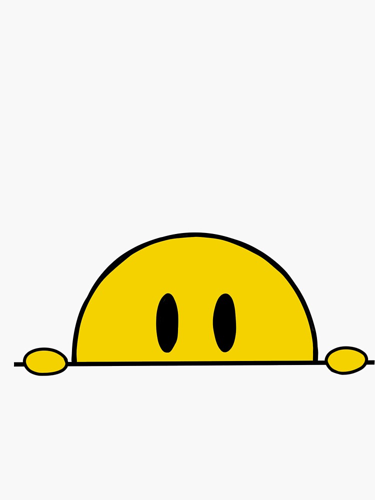 "hiding happy face" Sticker by Iaguirre03 | Redbubble