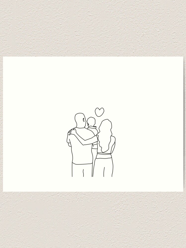 "Cute Family Line Art" Art Print for Sale by Kotana | Redbubble