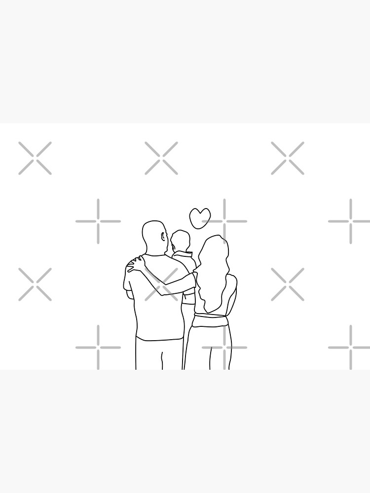 "Cute Family Line Art" Photographic Print for Sale by Kotana | Redbubble