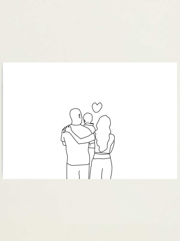 "Cute Family Line Art" Photographic Print for Sale by Kotana | Redbubble