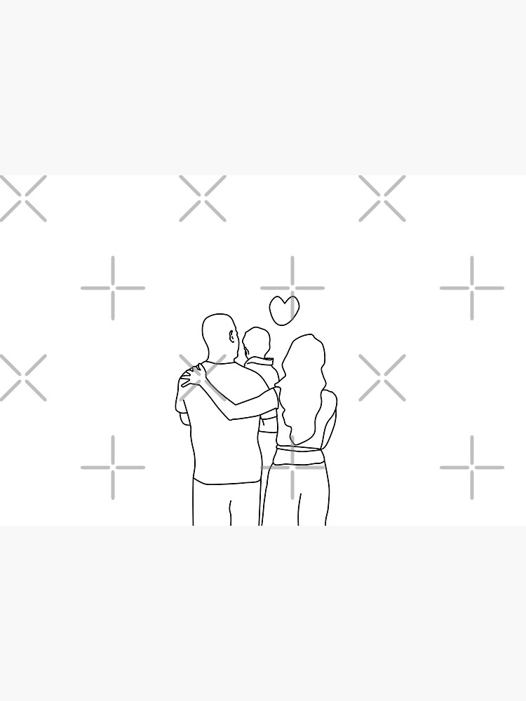 "Cute Family Line Art" Sticker for Sale by Kotana | Redbubble