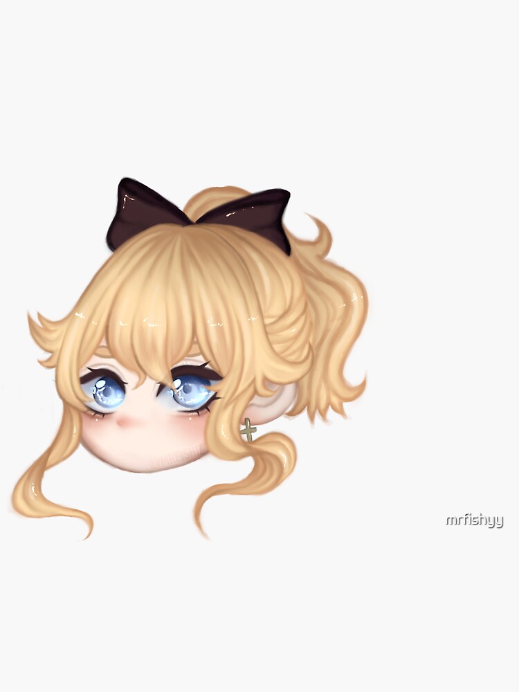Pegatina «Genshin Impact Jean Chibi Head» de mrfishyy | Redbubble