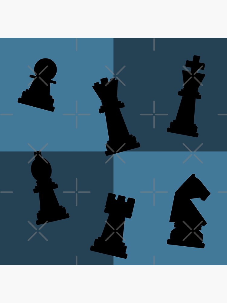"Chess Pieces Chess Board Pattern Black and Blue" Poster by AkinsDesign ...