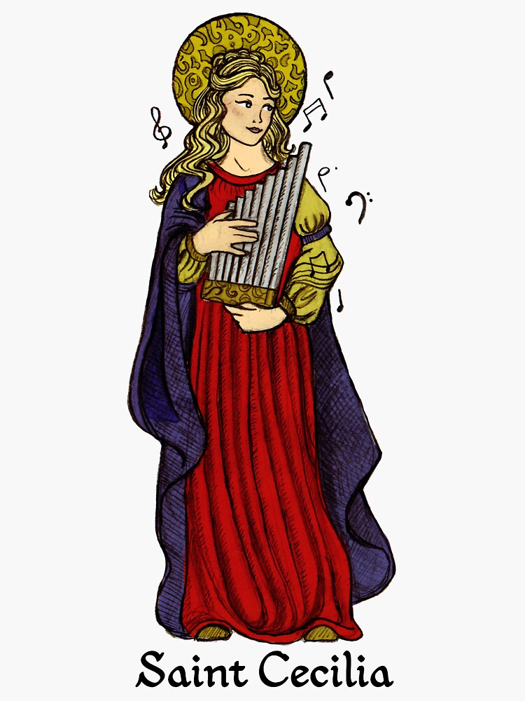 "Saint Cecilia" Sticker for Sale by colleendoodle | Redbubble