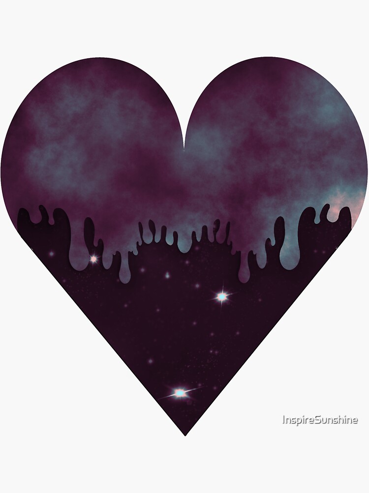 "Dark Galaxy Heart" Sticker by InspireSunshine | Redbubble