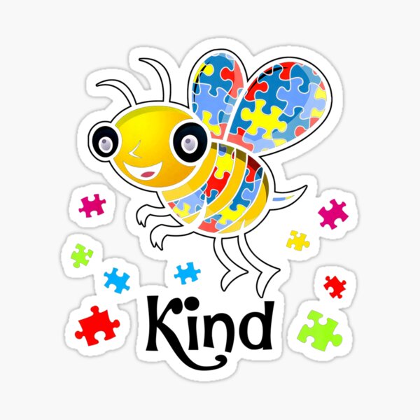 "Cute Autism Awareness Bee Kind Autistic" Sticker for Sale by ...