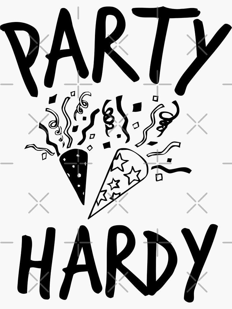 "Party Hardy- in handwriting font" Sticker for Sale by shardaunei ...