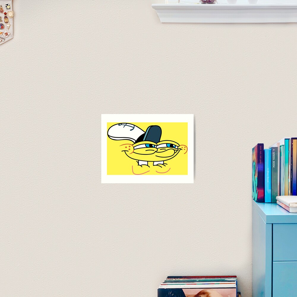 "Spongebob Smirk Face" Art Print for Sale by kirkdstevens | Redbubble