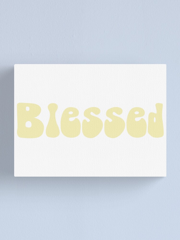 "Blessed - Cute Pastel Yellow Aesthetic Stickers" Canvas Print for Sale ...