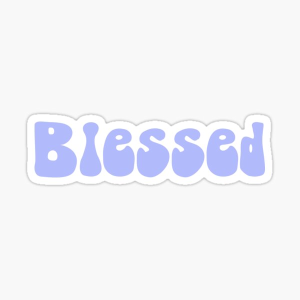 "Blessed - Cute Pastel Purple Blue Aesthetic Stickers" Sticker for Sale ...