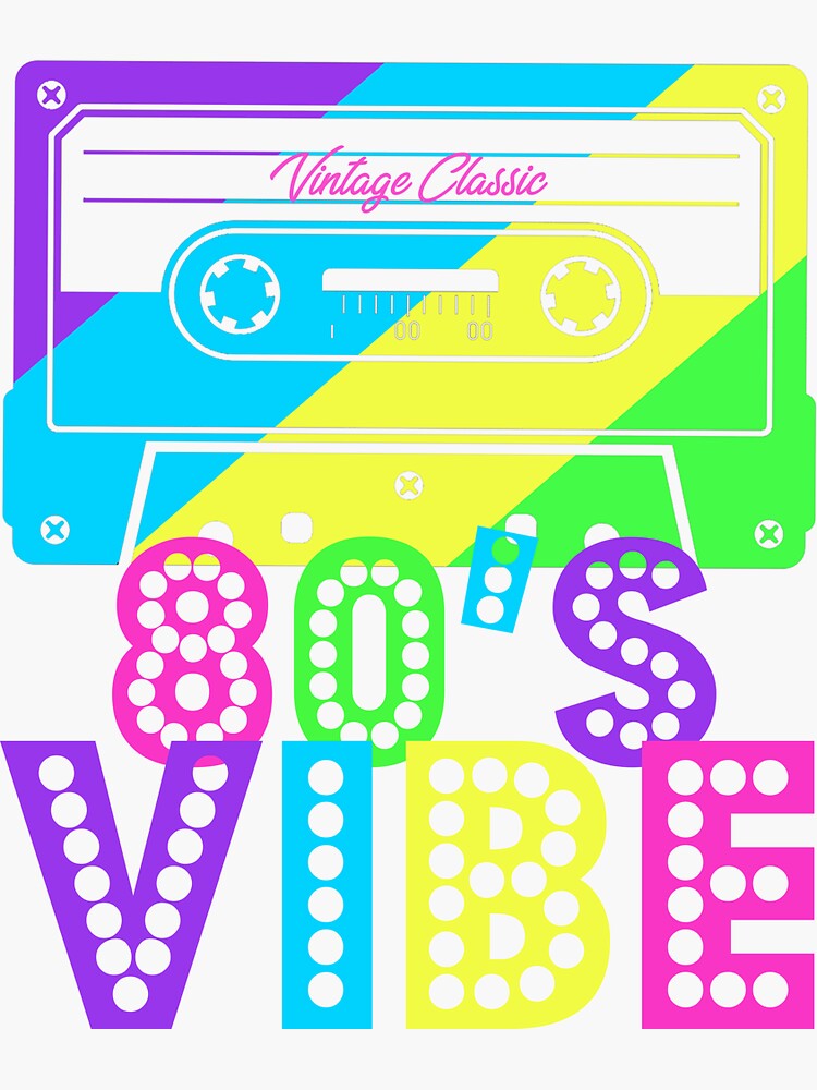 "80s Vibe | Retro Aesthetic Costume Party Wear Outfit" Sticker for Sale ...
