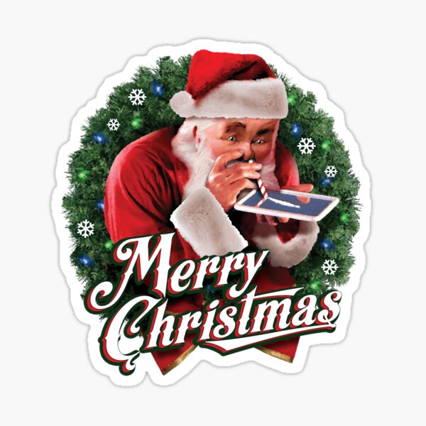 "Santa Snorting Cocaine " Sticker for Sale by RebbecaLaforest | Redbubble
