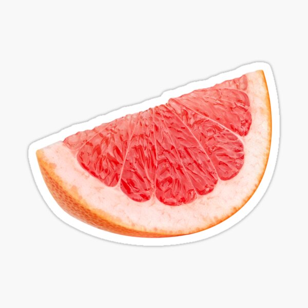 "Piece of pink grapefruit" Sticker for Sale by 6hands | Redbubble