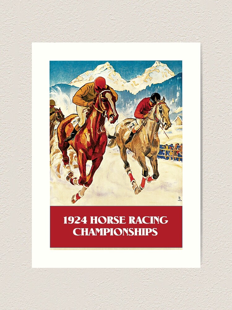"Retro vintage 1920s Horse Racing championships" Art Print by aapshop ...