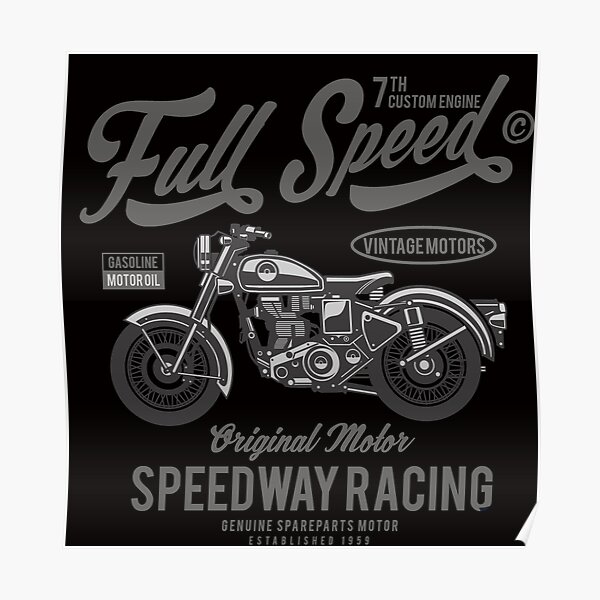 "Full Speed Vintage Motors Speedway Racing" Poster for Sale by ...