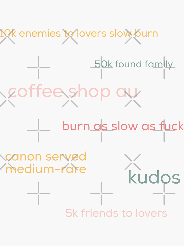 "ao3 fanfiction tags sticker pack" Sticker for Sale by bellatierra ...