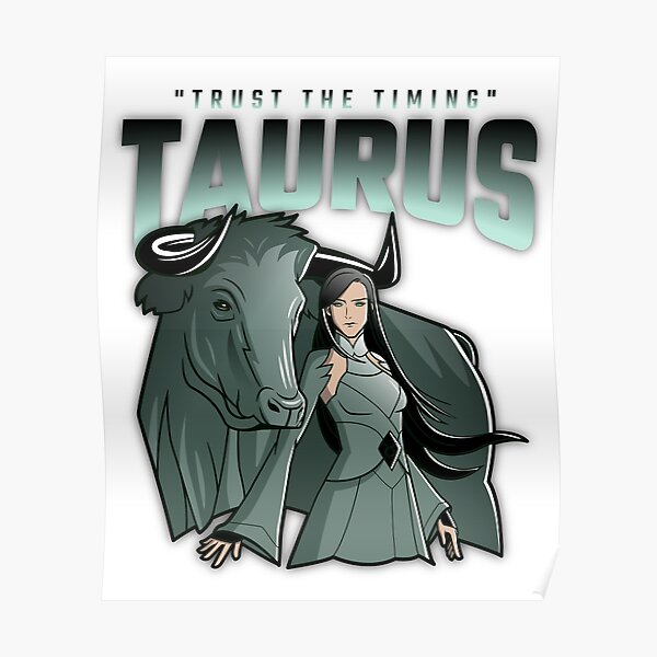 "TAURUS - Girl with a Horned Bull" Poster for Sale by Teesite | Redbubble