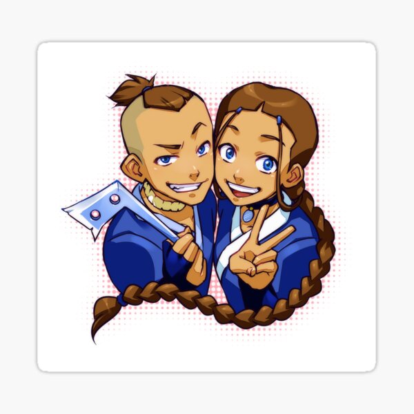 "Katara and Soka " Sticker for Sale by ironicchronicle | Redbubble