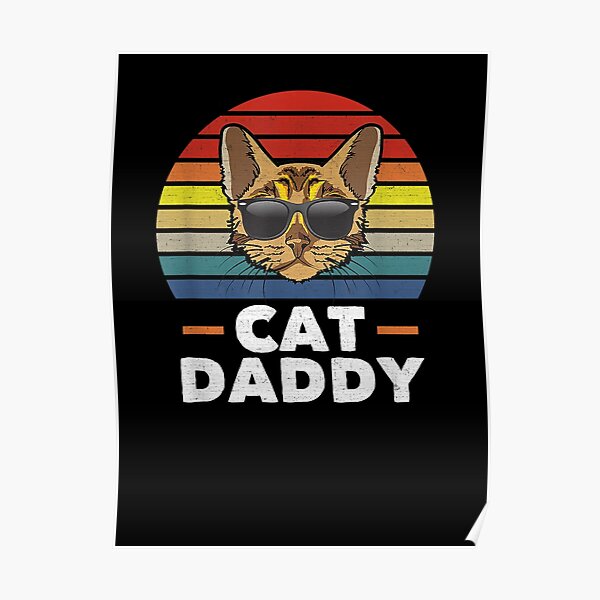 Póster «Gato Papi Vintage Bengala Gato Estilo Apenado Retro» de ...