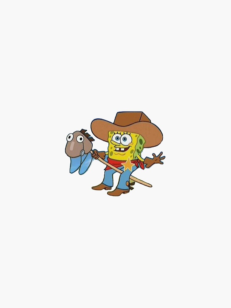 "spongebob cowboy" Sticker for Sale by tendercowboy | Redbubble