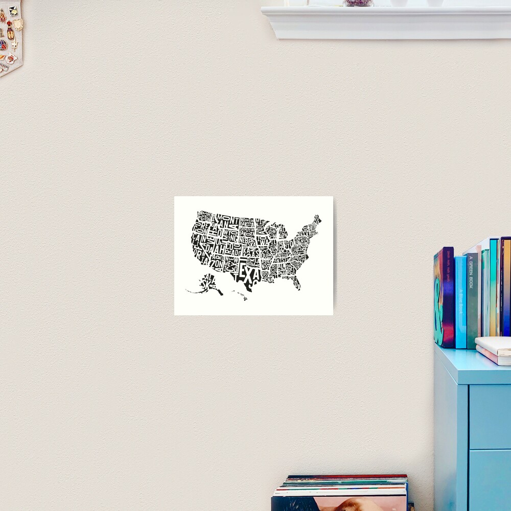 "USA Map Lettering Graphic Design | United States Map | USA Map Gift ...