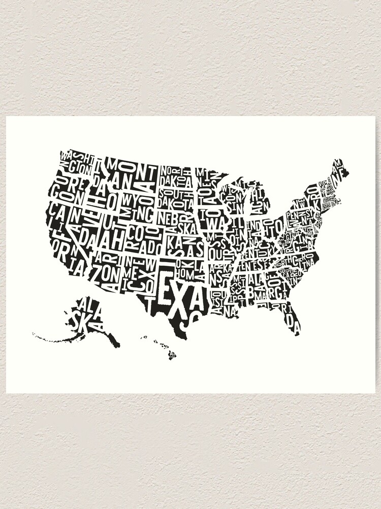 "USA Map Lettering Graphic Design | United States Map | USA Map Gift ...