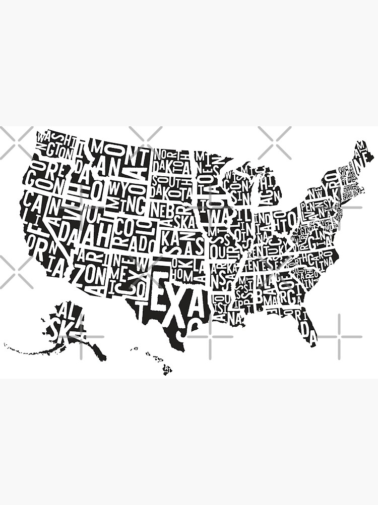 "USA Map Lettering Graphic Design | United States Map | USA Map Gift ...