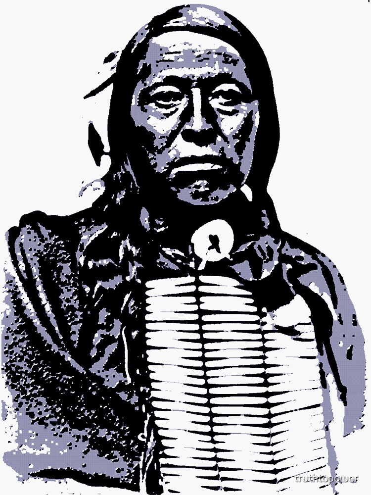 "Chief Flying Hawk-The Sioux 2" Sticker by truthtopower | Redbubble