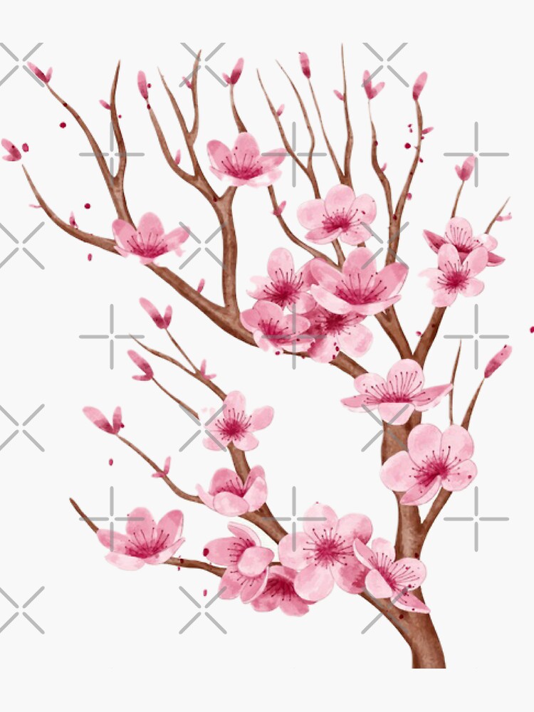 "Cherry blossom tree" Sticker by Rakos-Merch | Redbubble