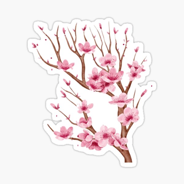 "Cherry blossom tree" Sticker by Rakos-Merch | Redbubble