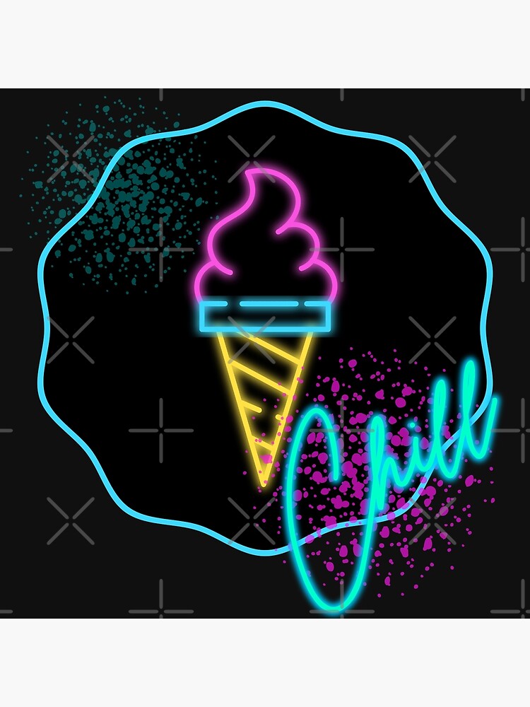 Póster «Letrero de neón Ice Cream Tshirt Tee Shirt Chill Cute Funny ...