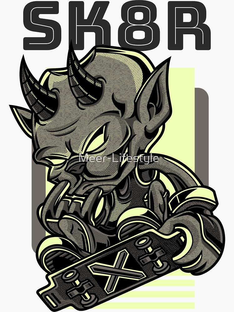 "Skate devil" Sticker for Sale by Meer-Lifestyle | Redbubble