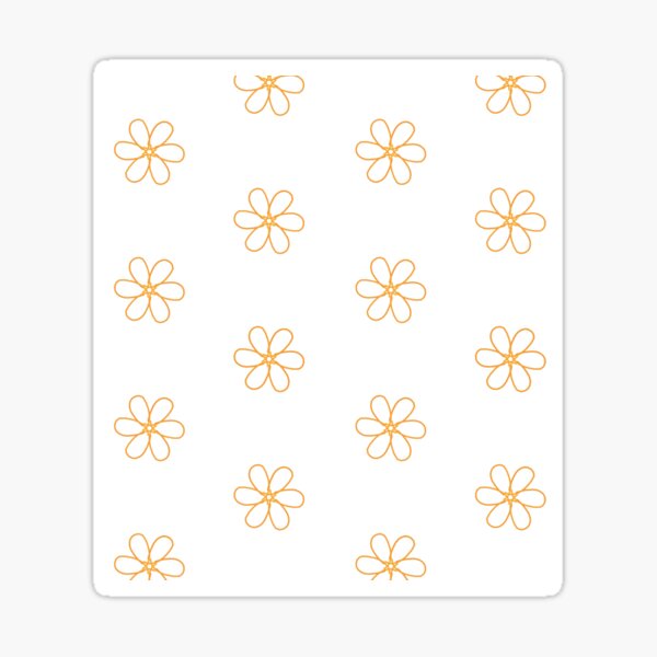 "Pattern white background orange flowering" Sticker for Sale by ...