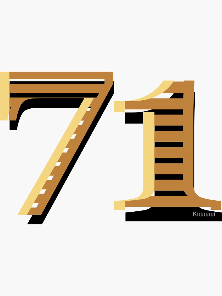 "Gold Number 71 Seventy one. Best Birthday Gift for Grandma" Sticker by ...
