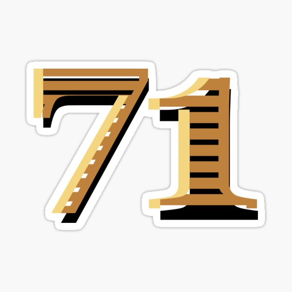 "Gold Number 71 Seventy one. Best Birthday Gift for Grandma" Sticker by ...