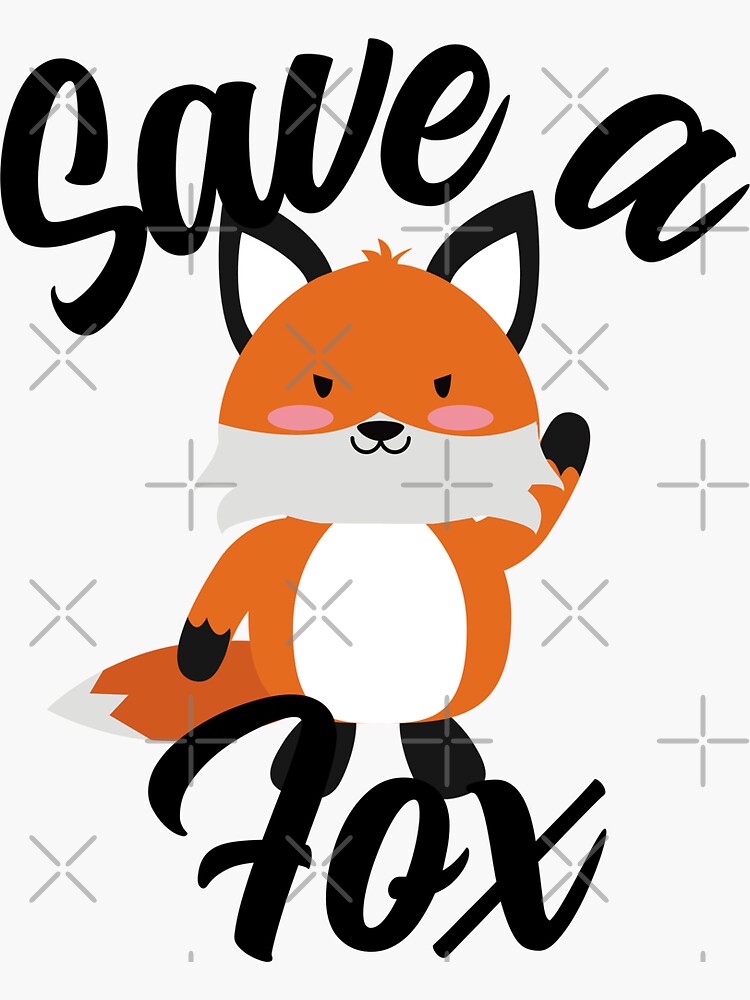 "Save a Fox Dark" Sticker for Sale by tomsnel | Redbubble