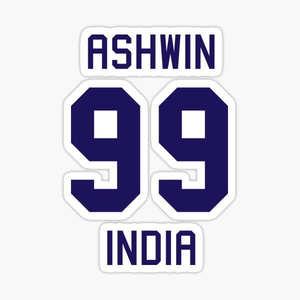 "Ravichandran Ashwin | 99 | Indian Cricket Jersey" Sticker by ...