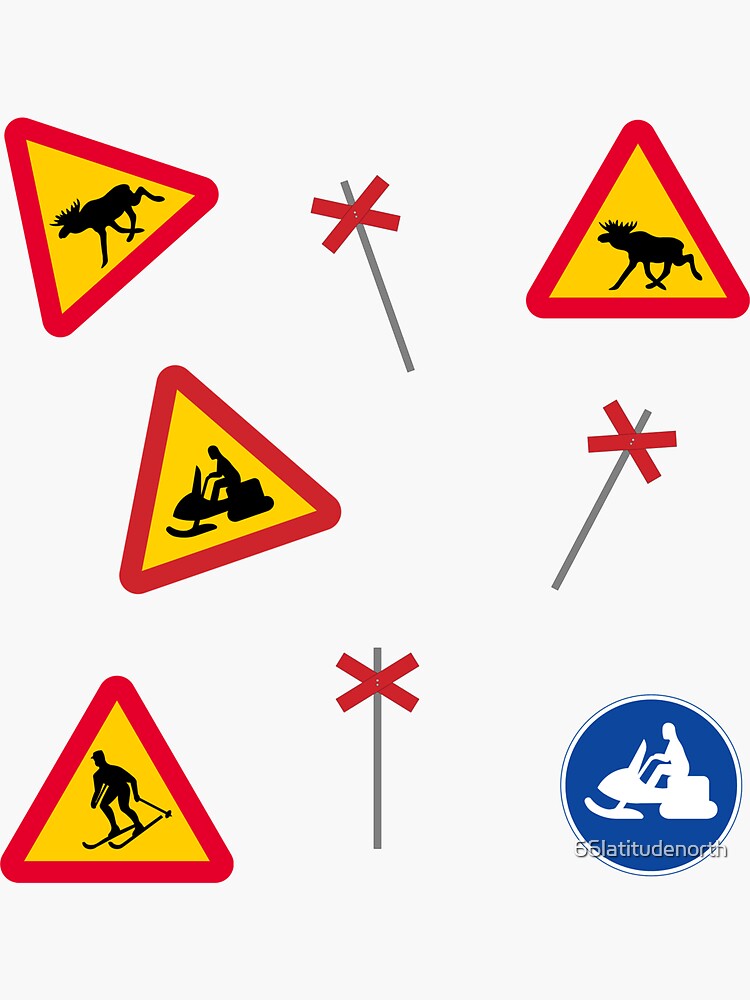 "Swedish winter warning signs Sticker-pack Sweden" Sticker for Sale by ...