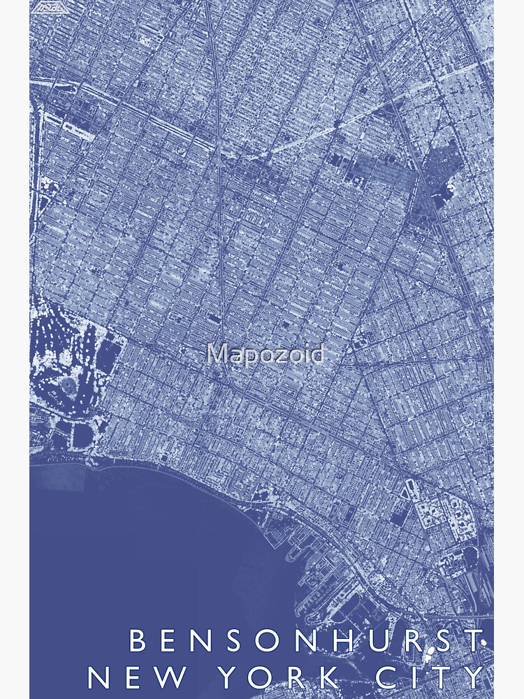 "Bensonhurst Neighbourhood Buildings Map" Sticker by Mapozoid | Redbubble