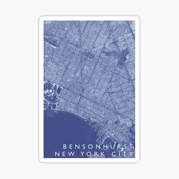 "Bensonhurst Neighbourhood Buildings Map" Sticker by Mapozoid | Redbubble