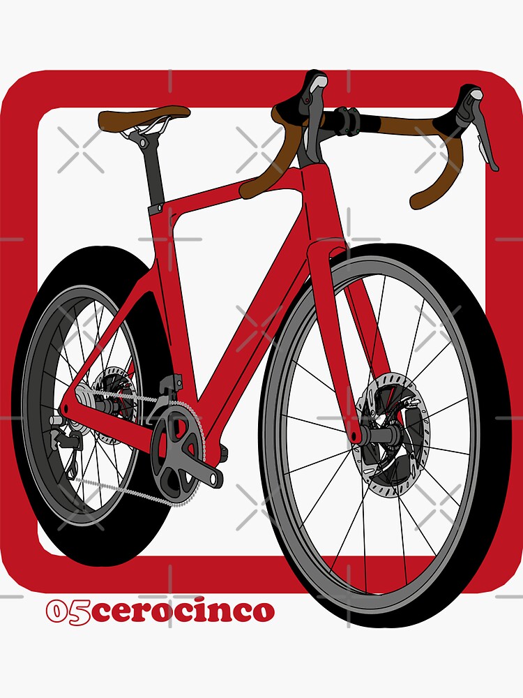 "roadbike red" Sticker for Sale by 05cerocinco | Redbubble