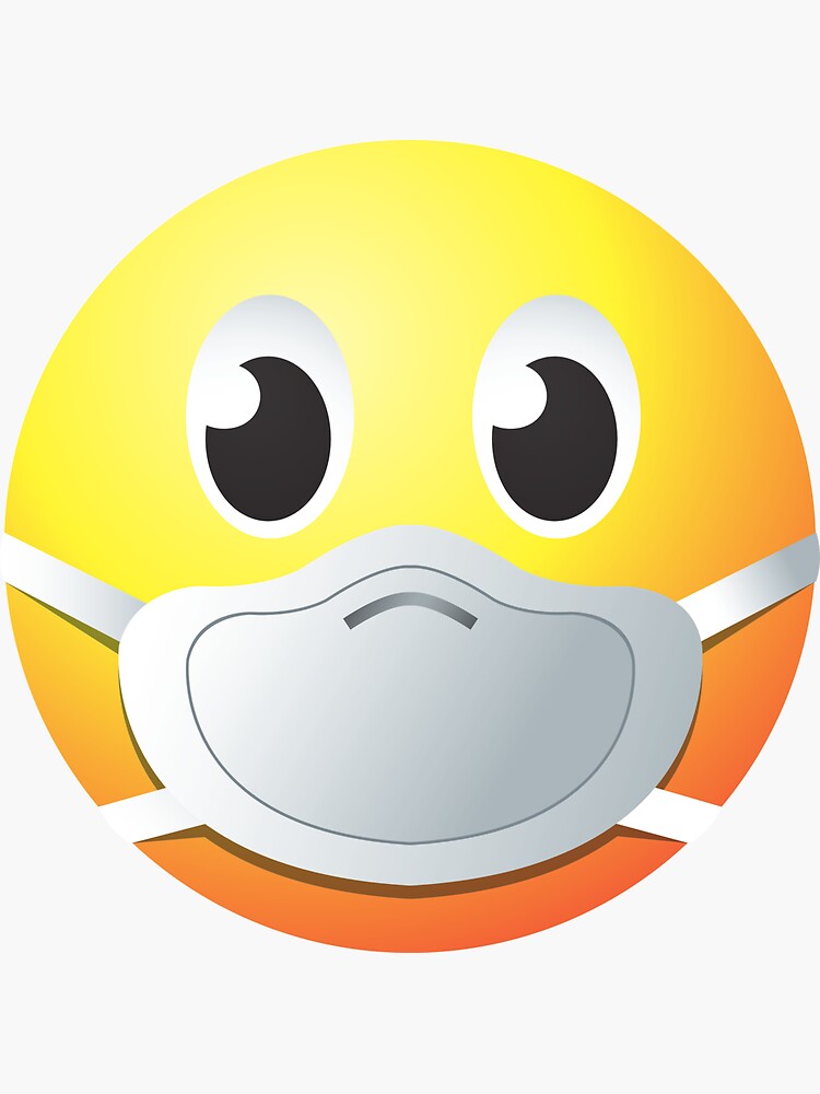 "Wear Mask Emoji" Sticker by lodarohit | Redbubble