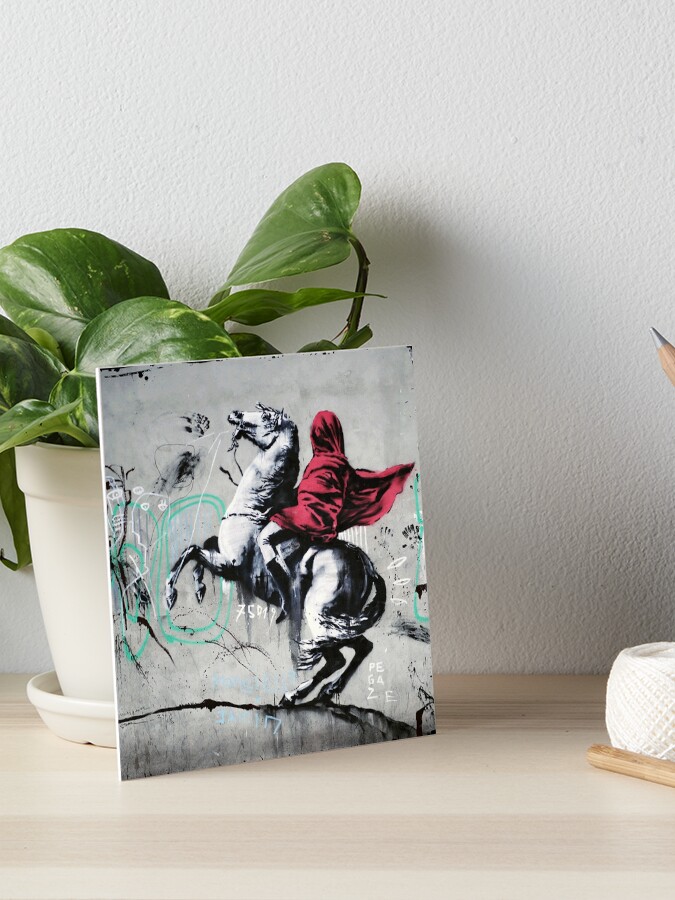 Lámina rígida for Sale con la obra «Banksy Napoleon cruzando los Alpes» de belugastore | Redbubble