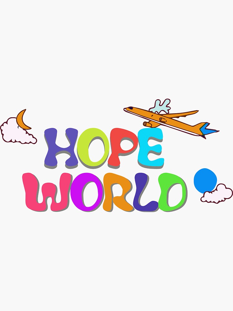 "hope world" Sticker by Ayesha-Amir | Redbubble