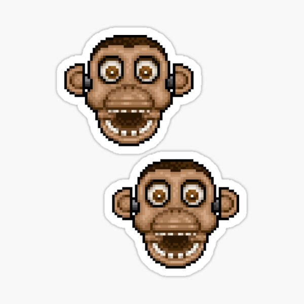 "Five Nights at Candy's - Pixel art - Chester the Chimp" Sticker for ...