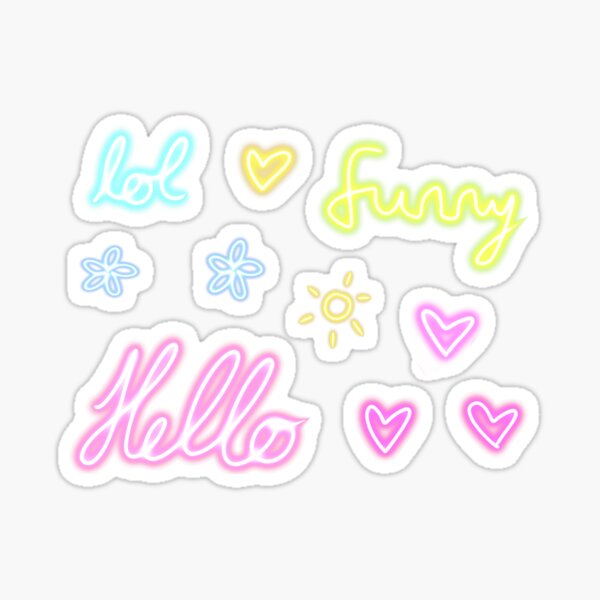 "Sticker collection with words and symbols" Sticker by Henniiiii ...