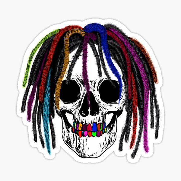 "Jamaica Reggae Rasta Rastafarian Dreadlock Skull" Sticker for Sale by ...